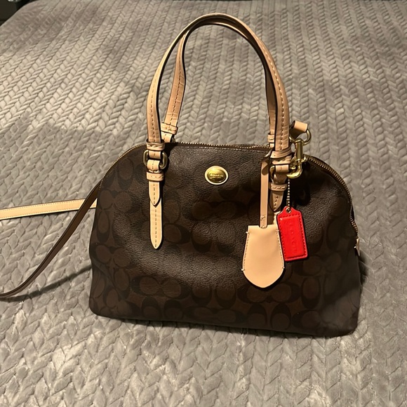 Coach | Bags | Coach Peyton Signature Cora Dome Satchel Euc | Poshmark